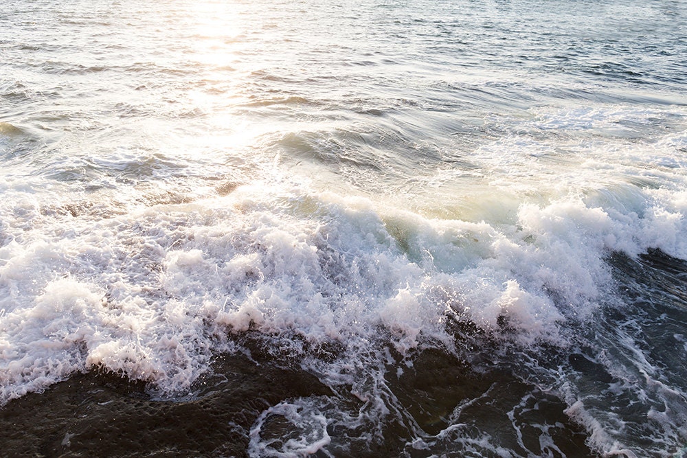 Ocean Photography, Water, Wave Print, Tide, Shoreline, Beach House ...