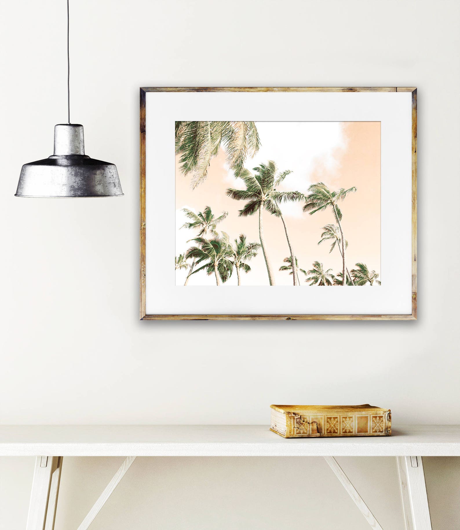 Tropical Wall Art Hawaiian Print Peach Wall Decor Large | Etsy