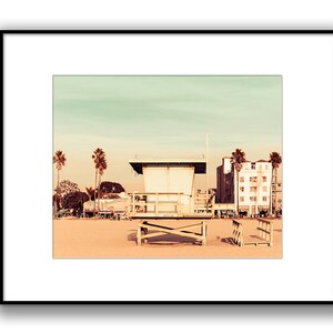 Venice Beach Sunset Print, California Wall Art, Lifeguard Tower, Los ...
