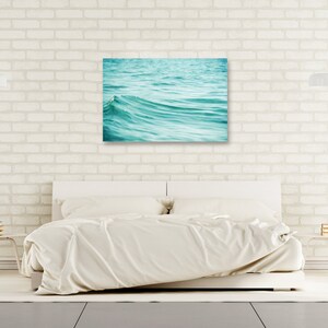 Water Canvas Print, Large Beach Canvas Art, Teal Wall Decor, Wave ...