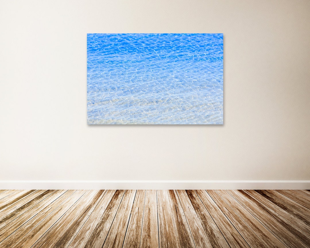 Colorful Canvas Art, Bright Blue Water, Ocean Photography, Beach Canvas ...