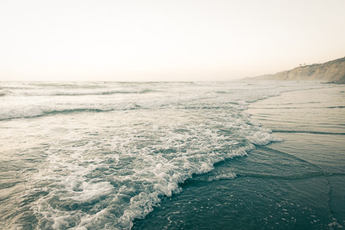 Teal Ocean Art Twilight Beach Photo Beach Landscape Fine - Etsy