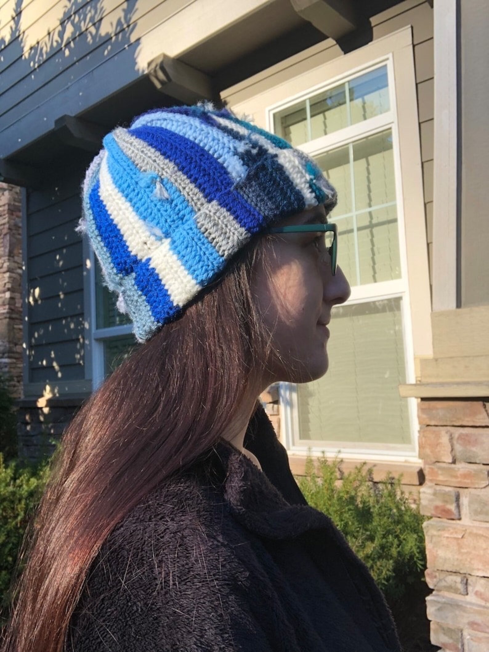 Scrap Yarn Beanie, Scrappy, Handmade, Hat, Patchwork, Multicolor, Yarn ...