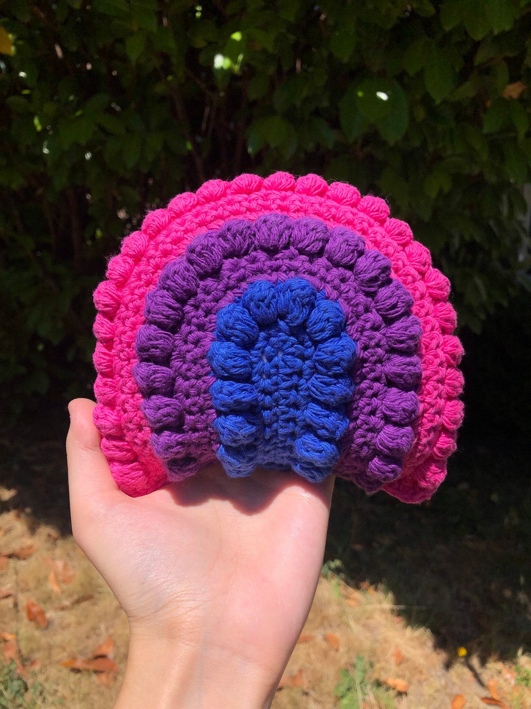 100% COTTON: Bi Pride / Crochet Rainbow / Plush / Handmade / Lgbtq ...