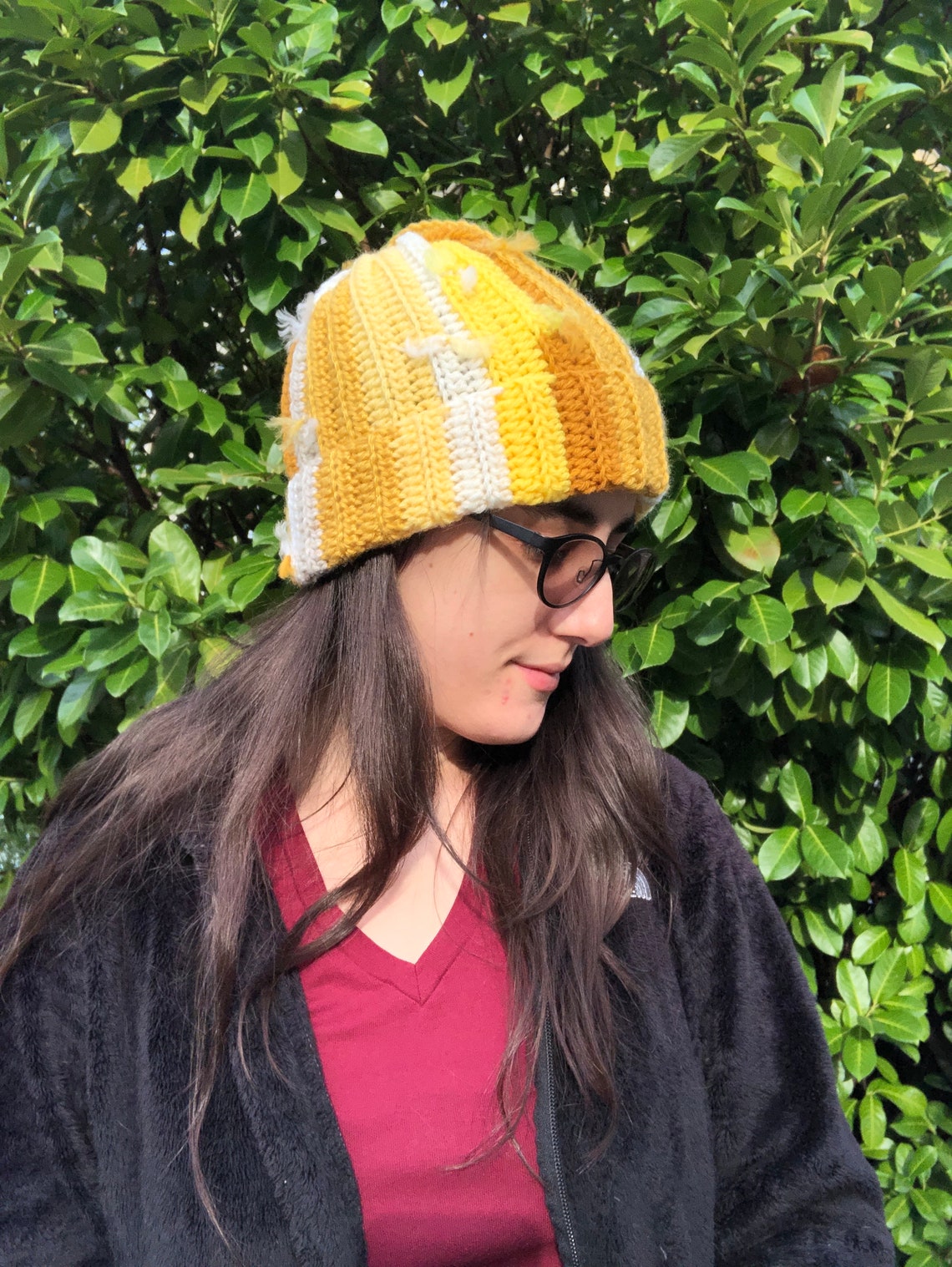 Scrap Yarn Beanie, Scrappy, Handmade, Hat, Patchwork, Multicolor, Yarn ...