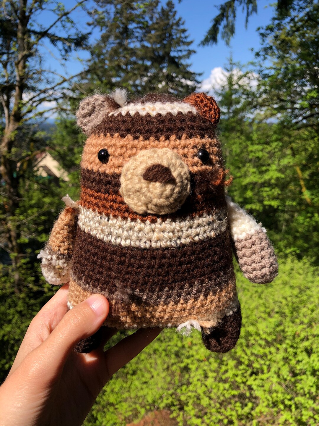 Scrappy Bear / Crochet / Scrap Yarn / Patchwork / Stuffed Animal ...