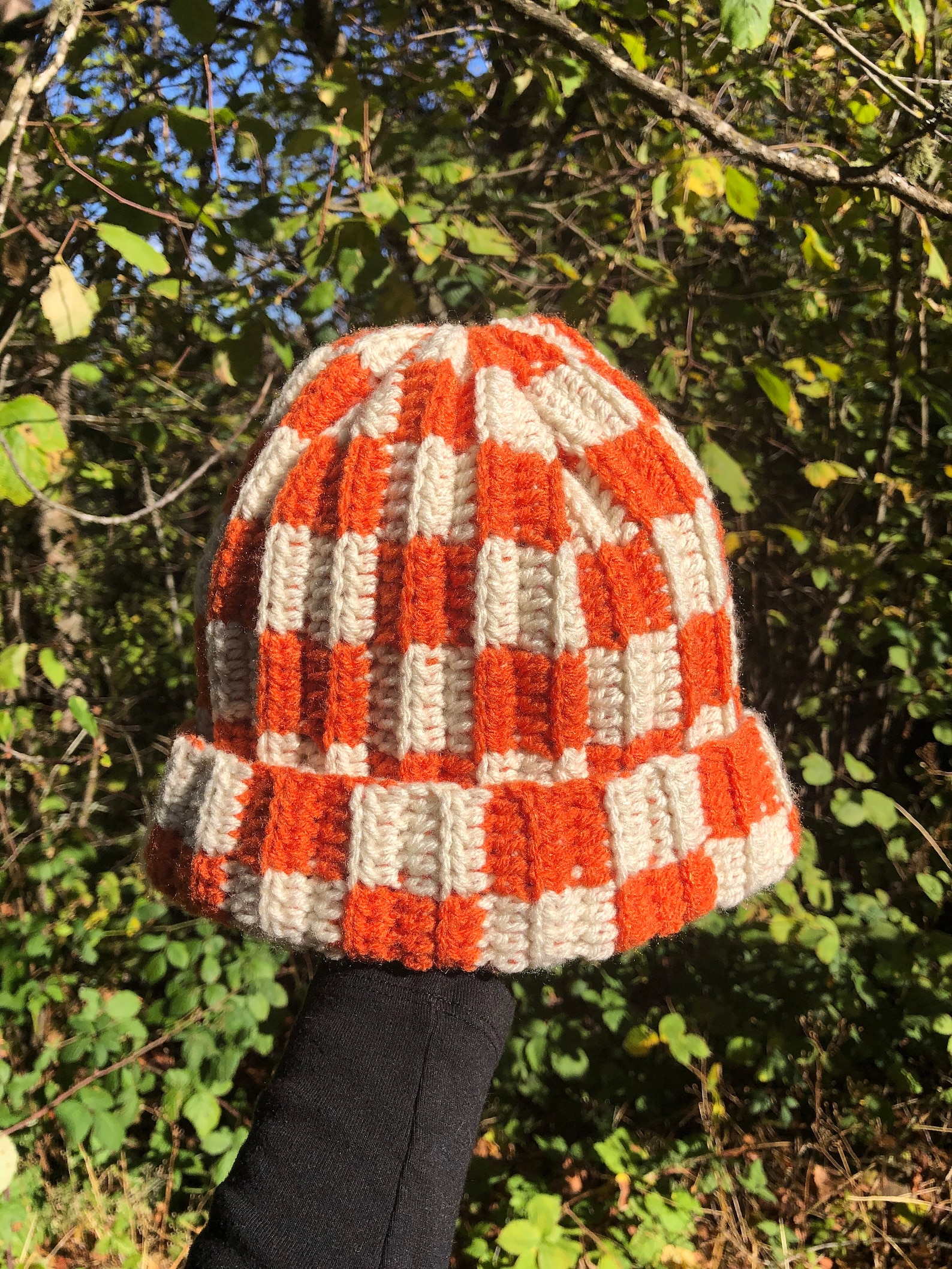Checkered Beanie, Crochet, Handmade, Hat, Skater, Emo, Checkerboard ...