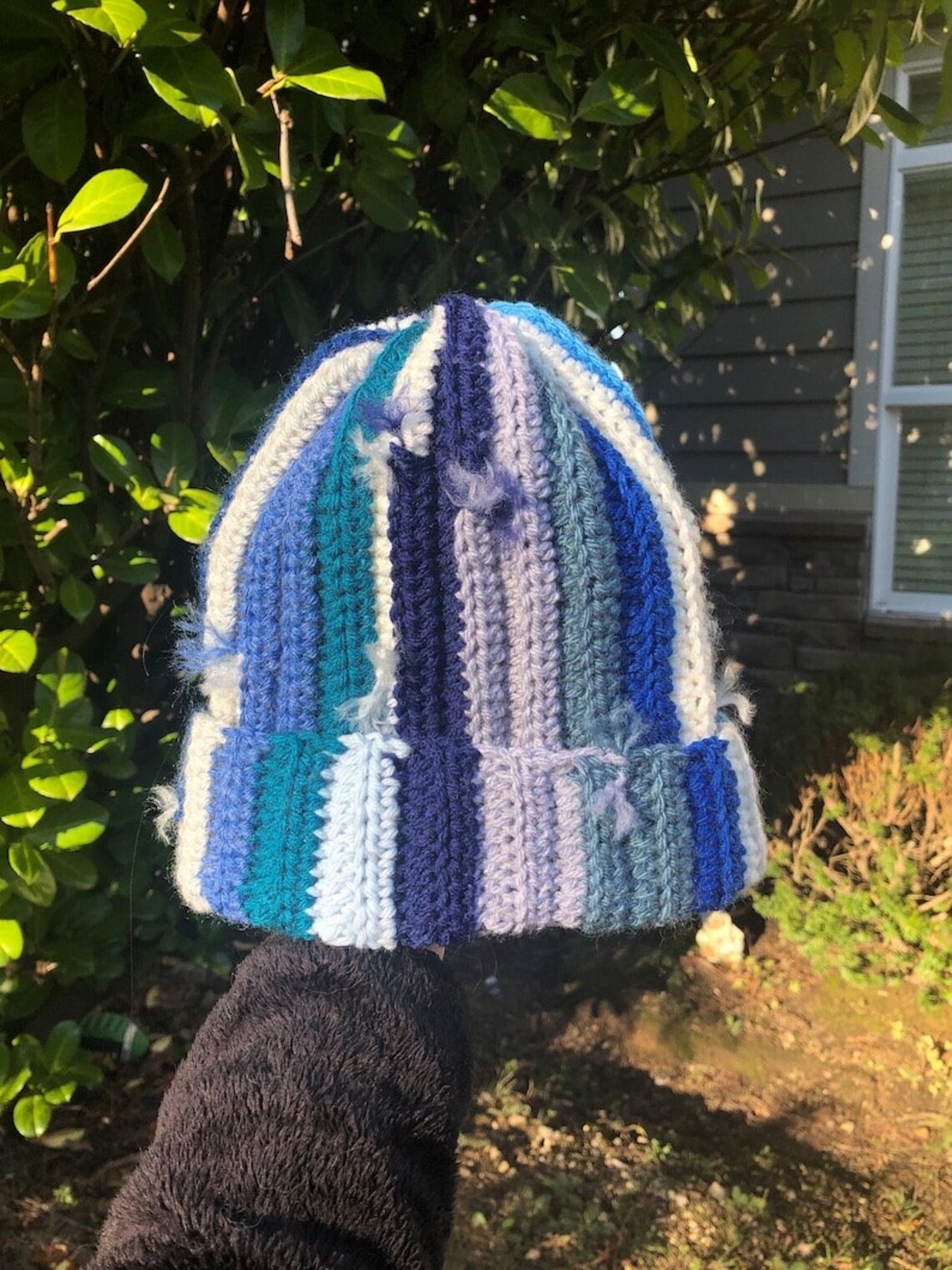 Scrap Yarn Beanie, Scrappy, Handmade, Hat, Patchwork, Multicolor, Yarn ...