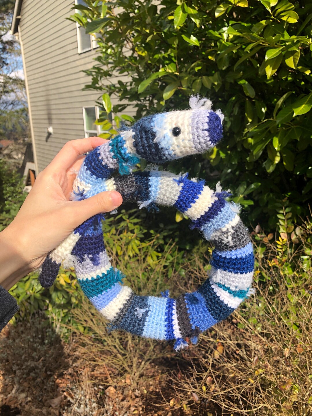 Scrappy Snake, Crochet, Amigurumi, Handmade, Plush, Creepy Cute, Scrap ...