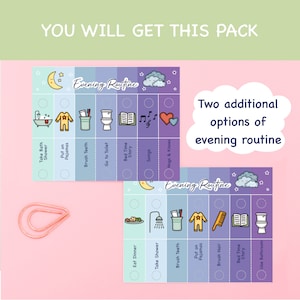 Morning, Afternoon & Evening Routine Chart, Planning Toddler Bedtime ...