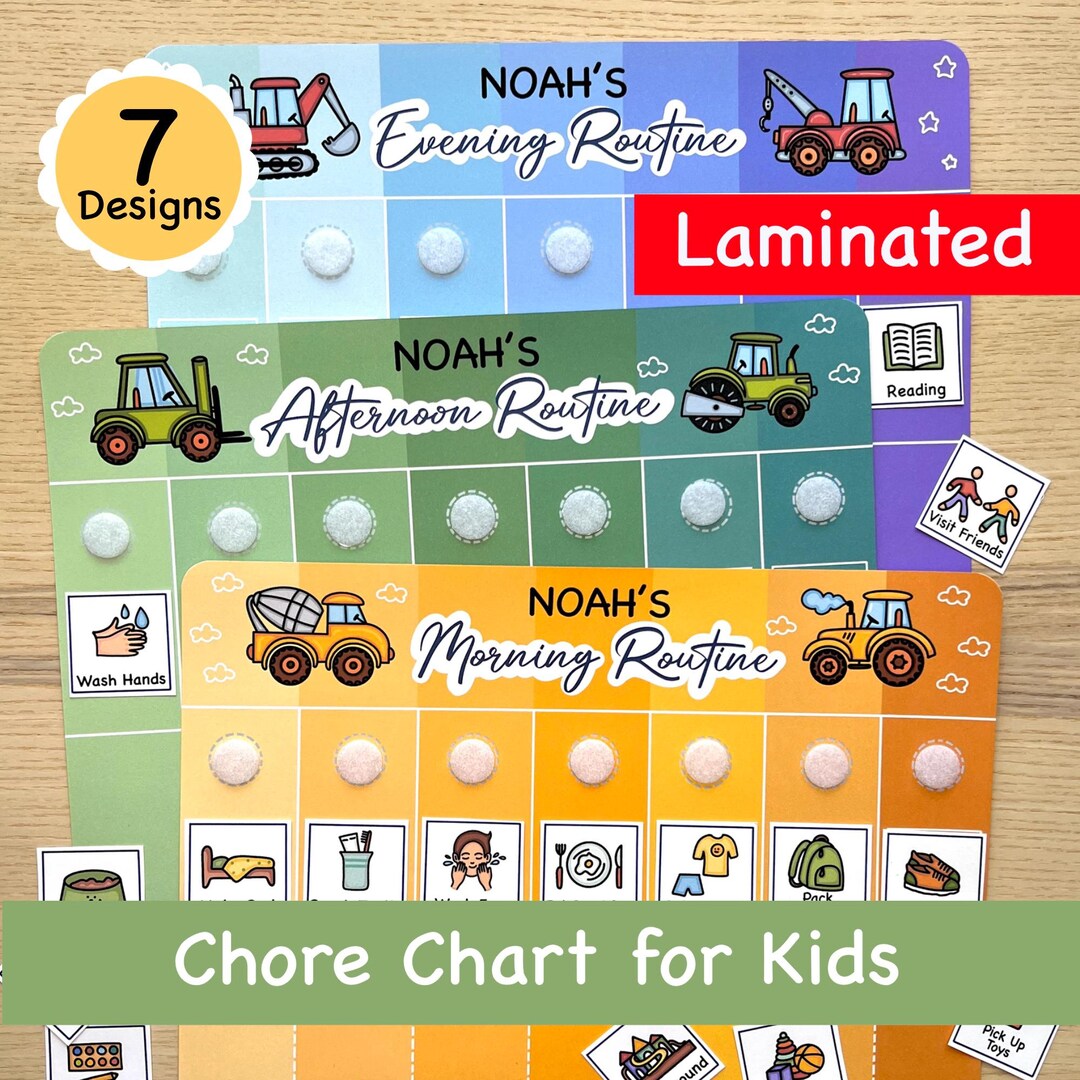 Morning, Afternoon & Evening Routine Chart, Planning Toddler Bedtime ...