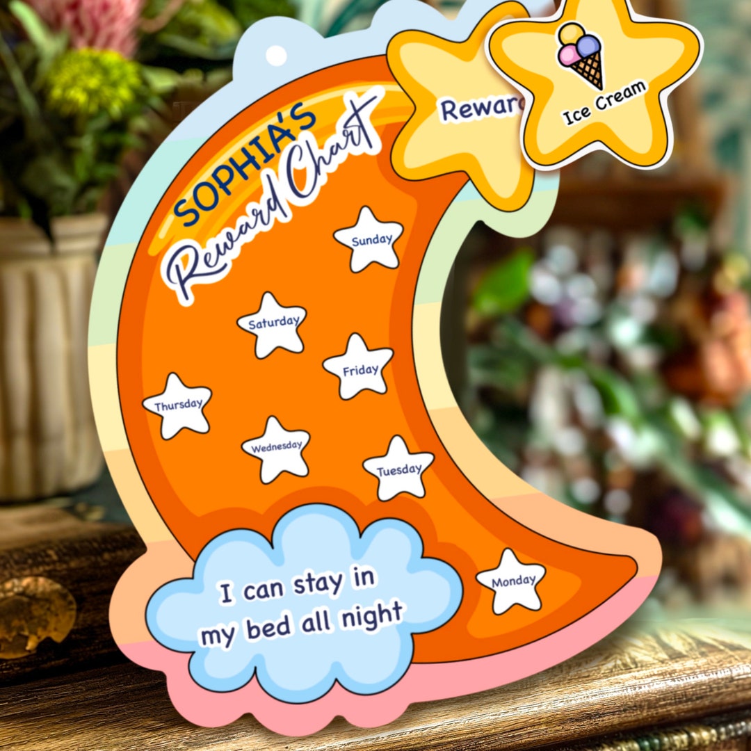 Bedtime Reward Chart for Kids, Laminated Bedtime Chart, Daily Chore ...
