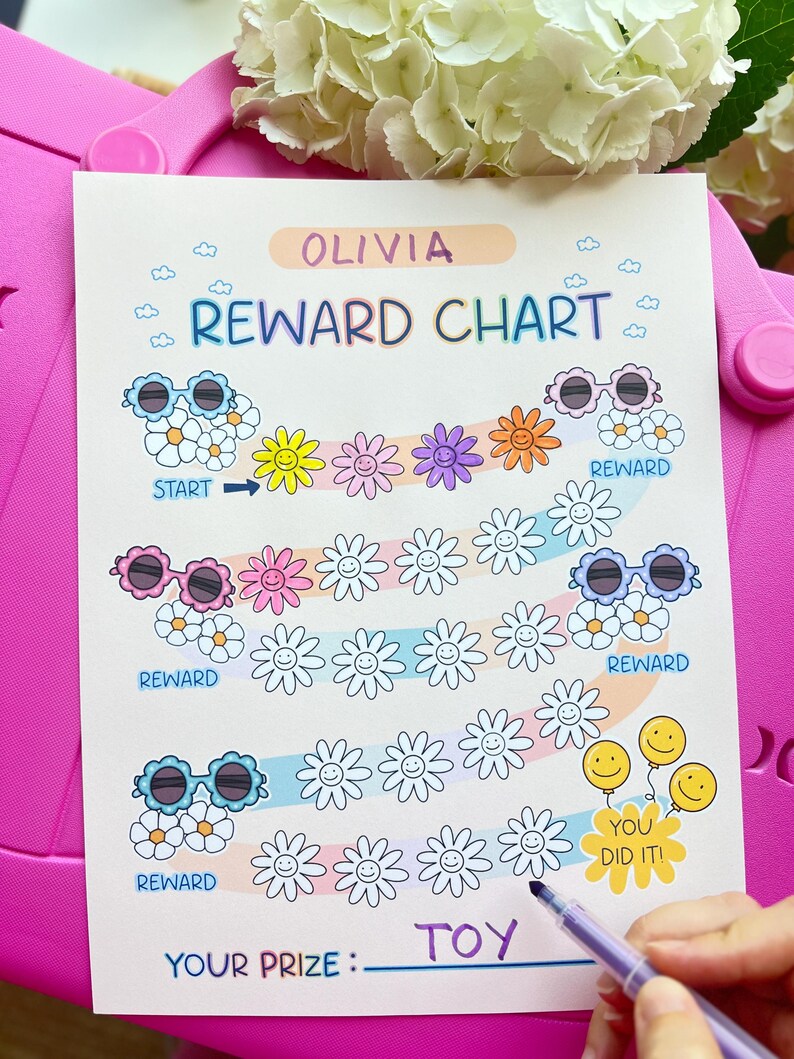 Groovy Boho Kids Reward Chart: Printable Goal Tracker (digital Download ...