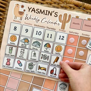 Weekly Visual Calendar for Kids, Routine Chart, Toddler Daily Routine ...