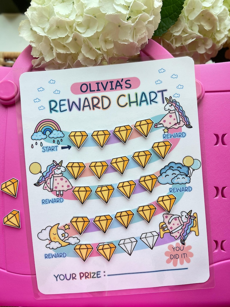 Personalized Kids Reward Chart: Laminated Chore & Goal Tracker - Etsy