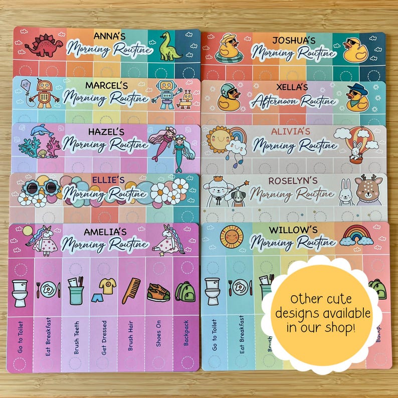 Editable Kids Routine Chart: Visual Schedule, Chore Chart (digital ...