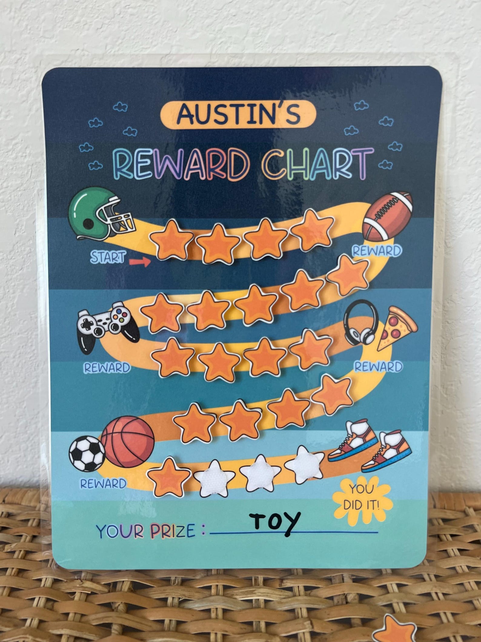 Personalized Kids Reward Chart: Laminated Chore & Goal Tracker - Etsy