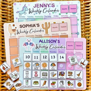 Weekly Visual Calendar for Kids, Routine Chart, Toddler Daily Routine ...