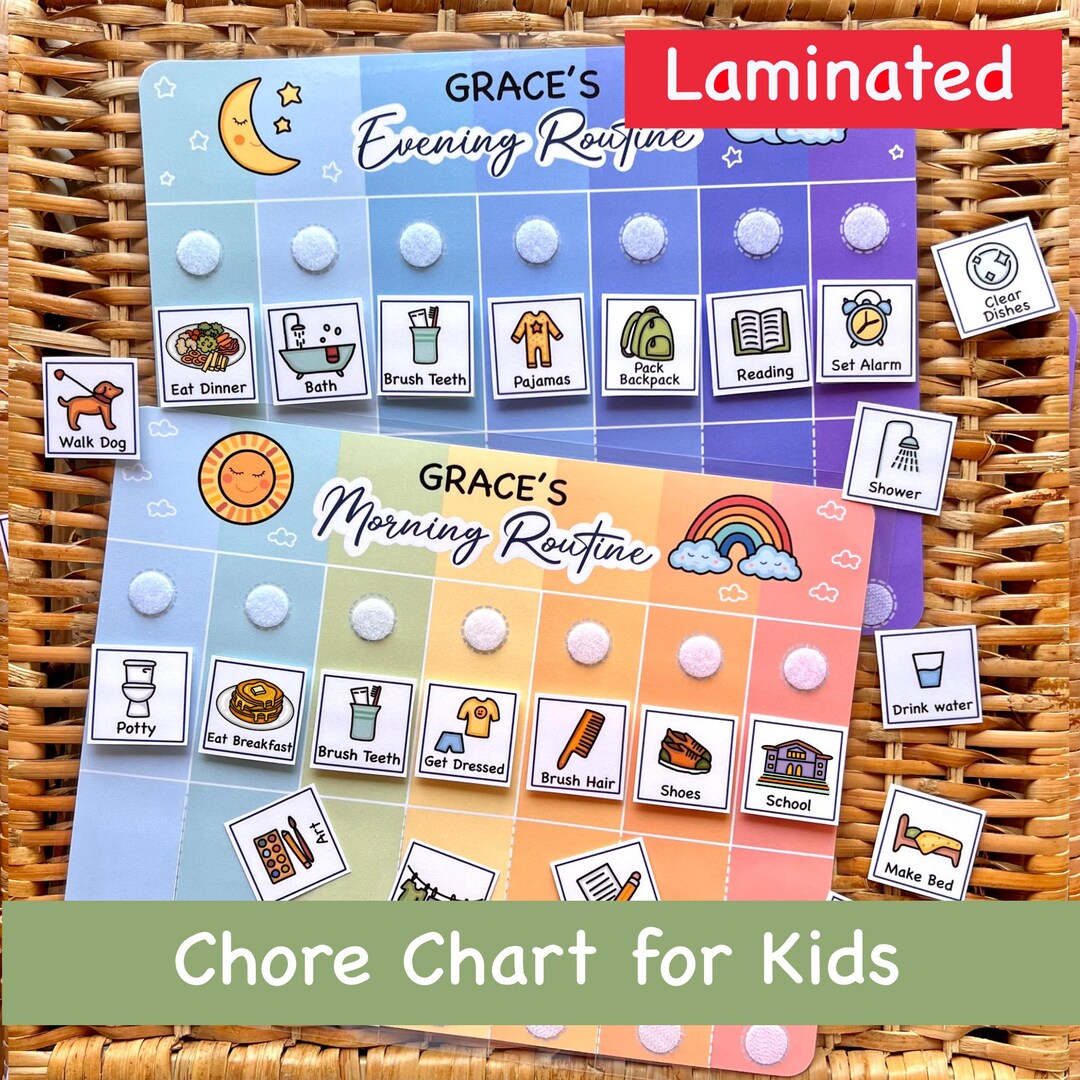 Morning, Afternoon & Evening Routine Chart, Planning Toddler Bedtime ...