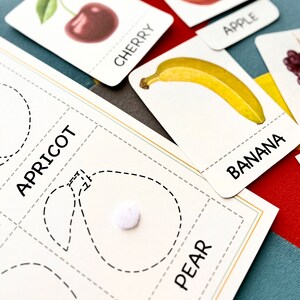 Fruits Toddler Busy Book Cards , Montessori Flashcards, Educational ...
