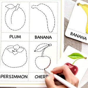 Fruits Toddler Busy Book Cards , Montessori Flashcards, Educational ...