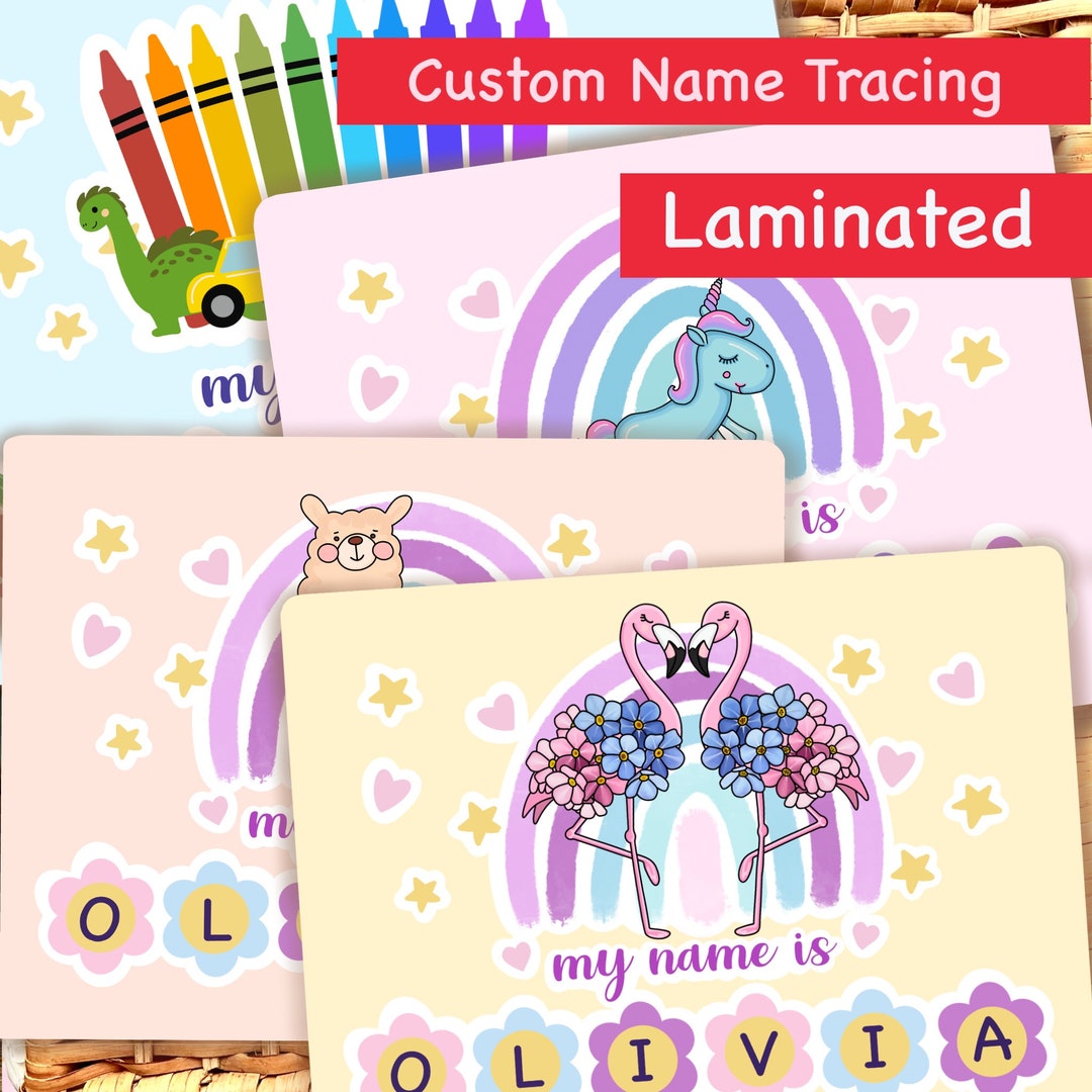 Custom Name Tracing: Laminated Handwriting Worksheet (8.5x11) - Etsy