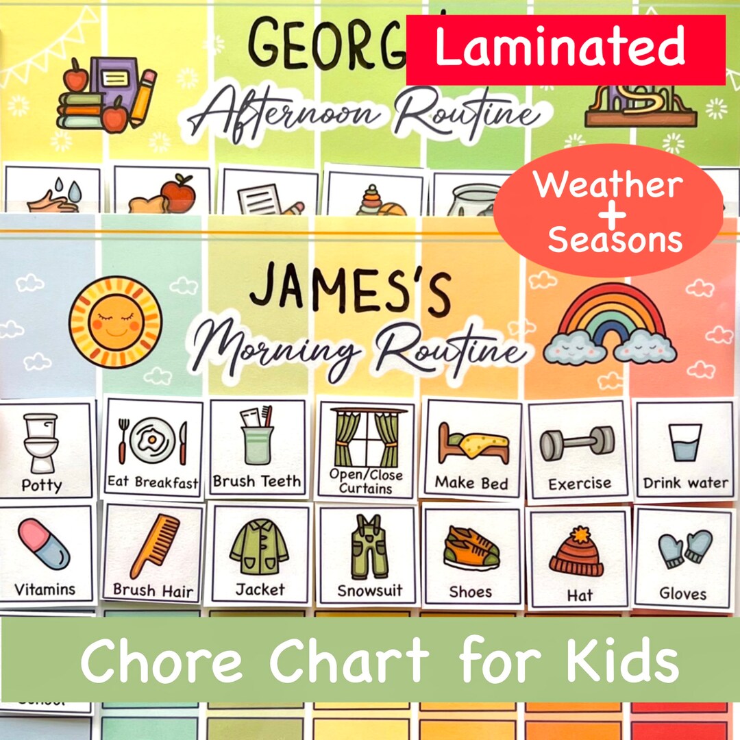 Morning, Afternoon & Evening Routine Chart, Planning Toddler Bedtime ...