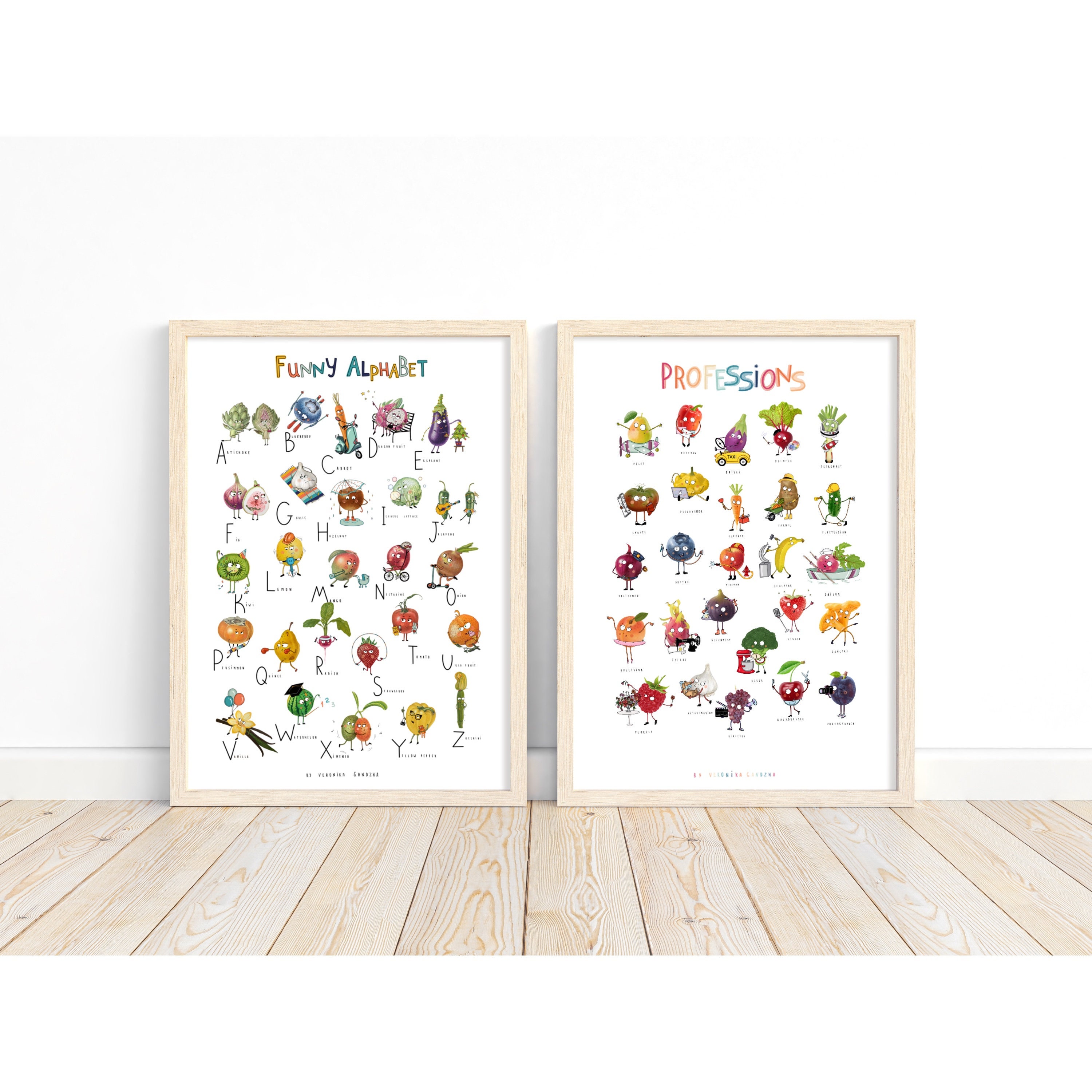 Vegetable Alphabet Poster: Educational Nursery Wall Art - Etsy