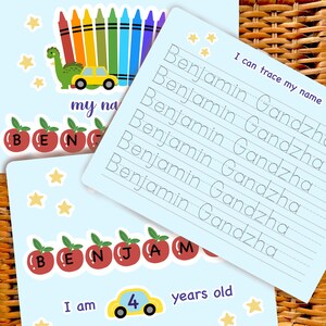 Custom Name Tracing Activity Kids, Personalized Name Trace, Handwriting ...