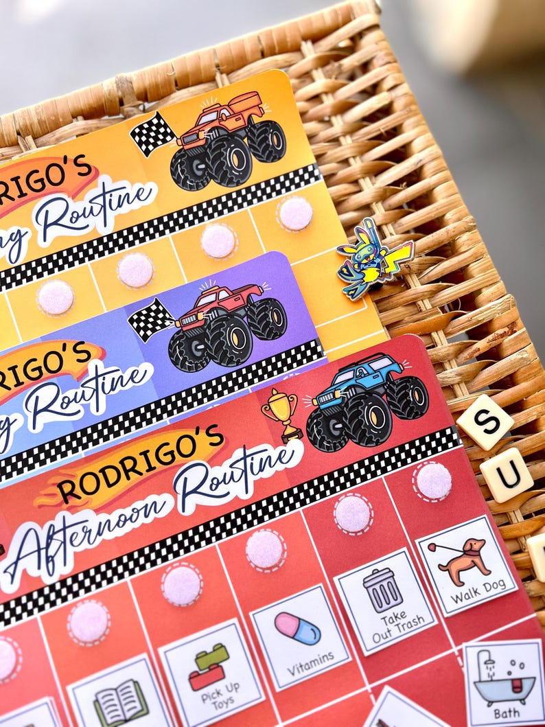 Kids Chore Chart: Daily Routine Visual Schedule (digital Download, 8 ...