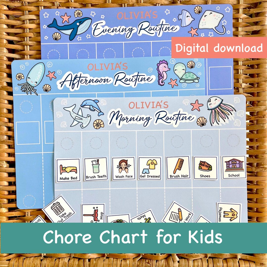 Morning, Afternoon & Evening Routine Chart, Planning Toddler Bedtime ...