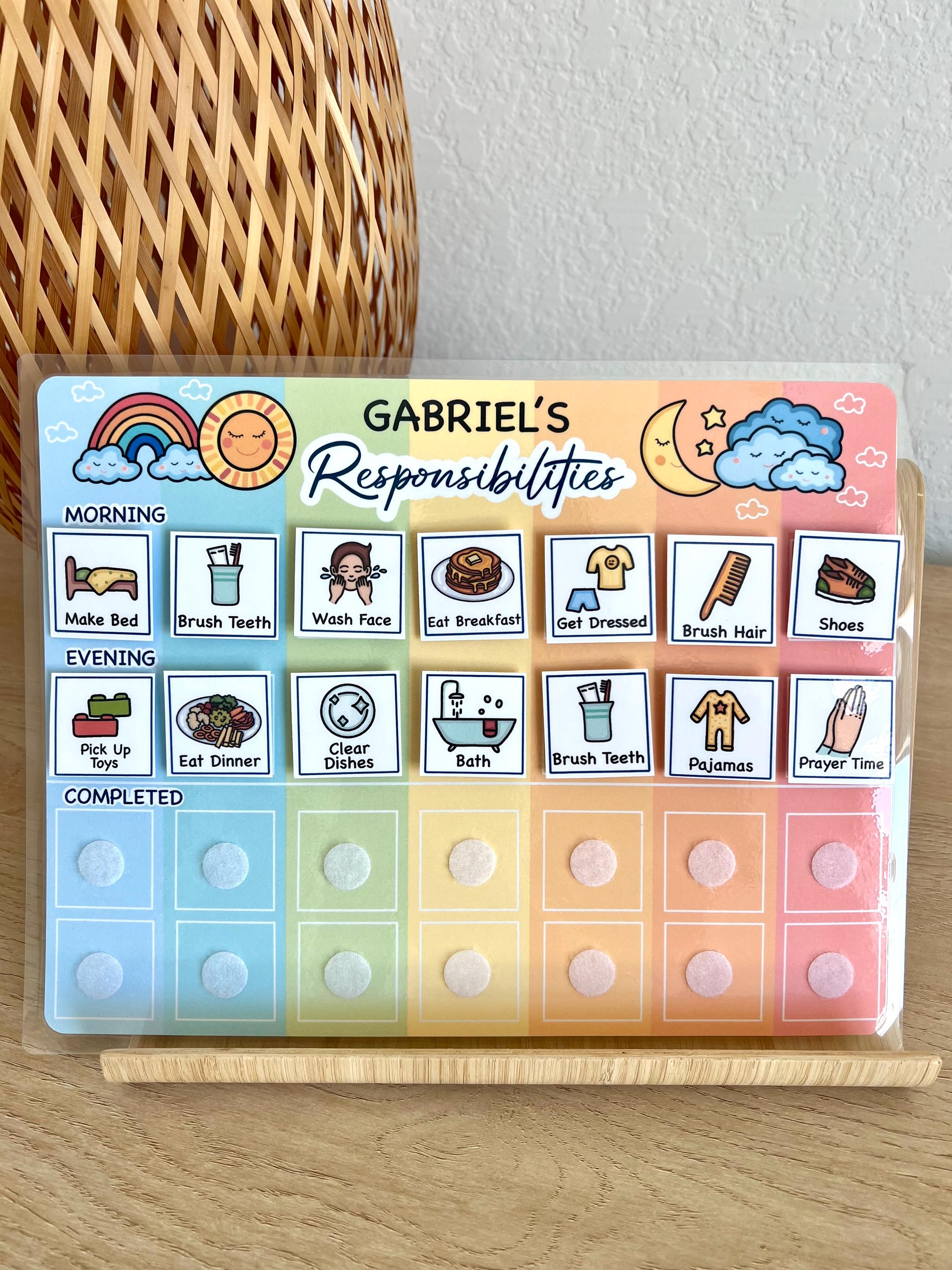 Laminated Kids' Daily Routine Chart: Visual Schedule, Chore Chart - Etsy