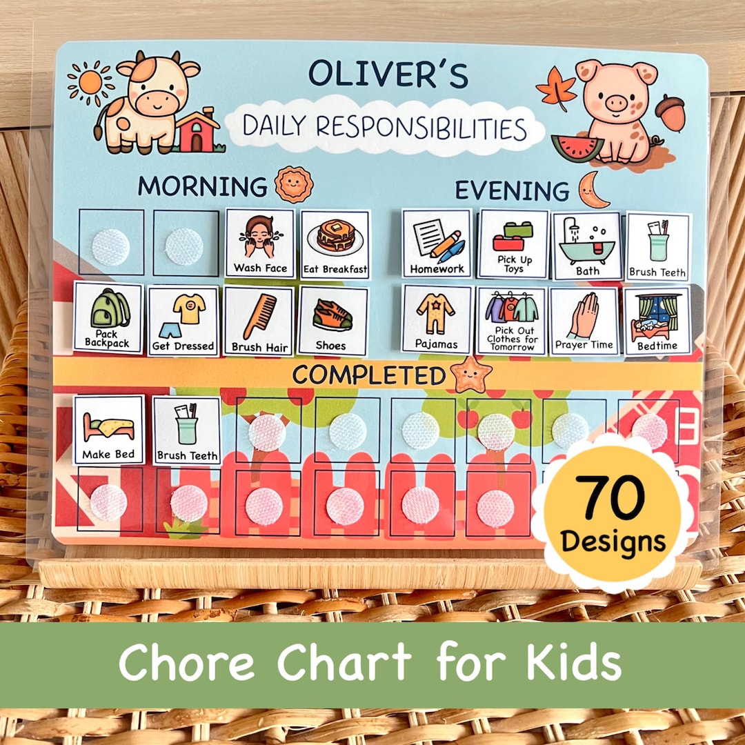 Daily Responsibilities Chore Chart for Kids. - Etsy