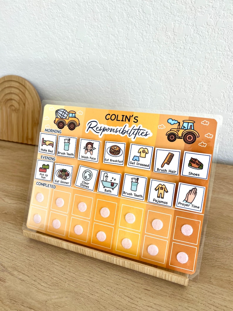 Personalized Laminated Routine Chart: Daily Visual Schedule for Kids - Etsy