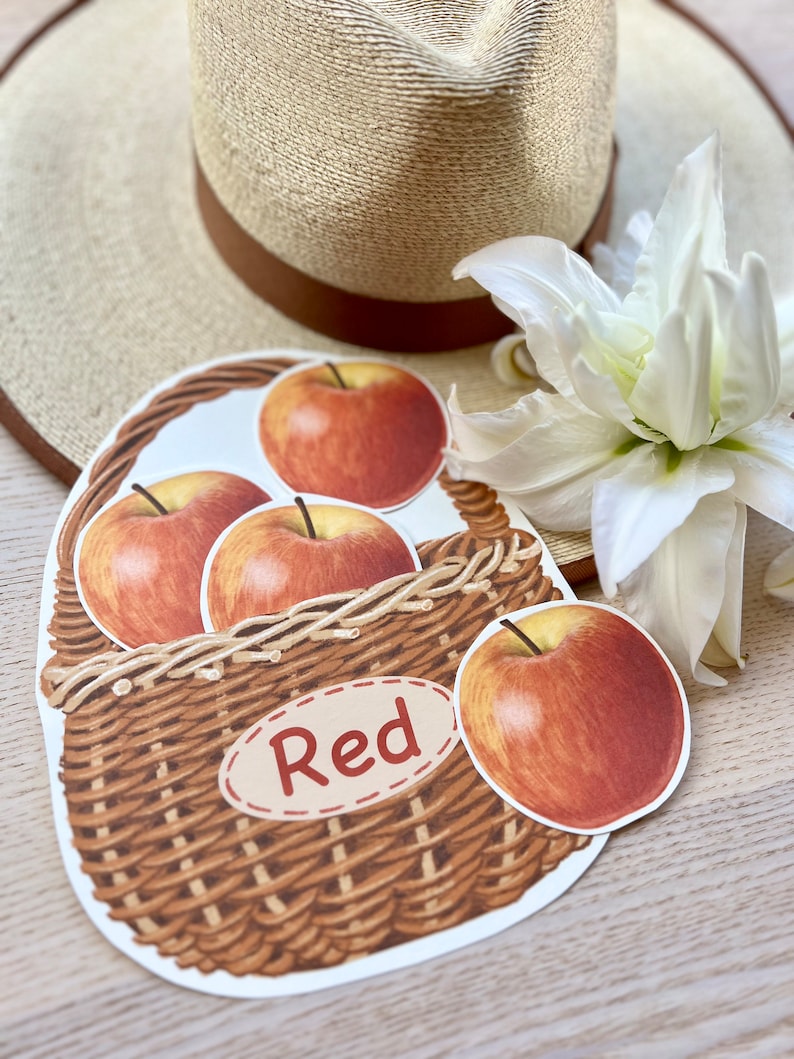 Apple Color Matching Game: Montessori Toddler Activity (digital ...