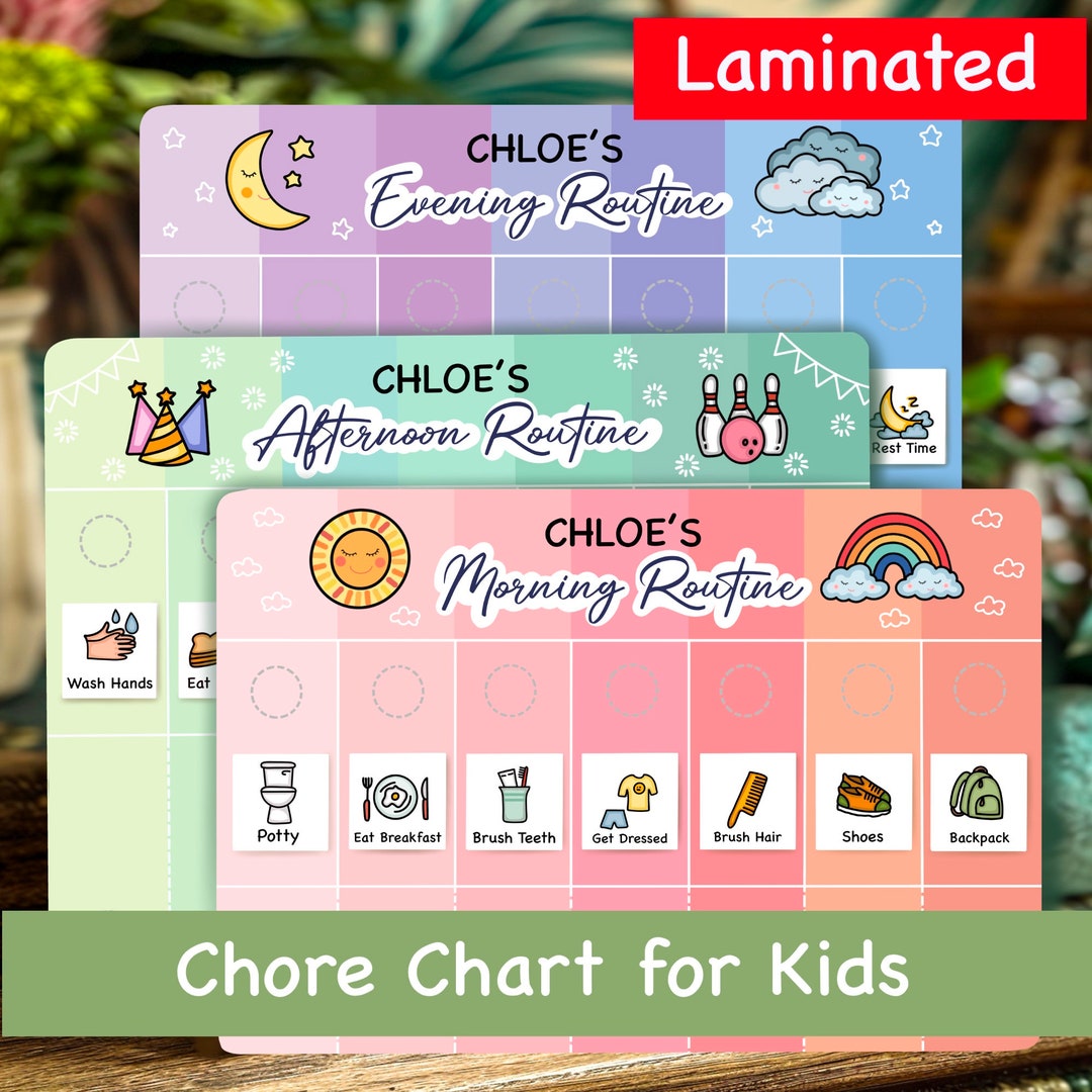 Morning, Afternoon & Evening Routine Chart, Planning Toddler Bedtime ...