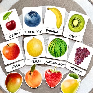 Fruits Toddler Busy Book Cards , Montessori Flashcards, Educational ...