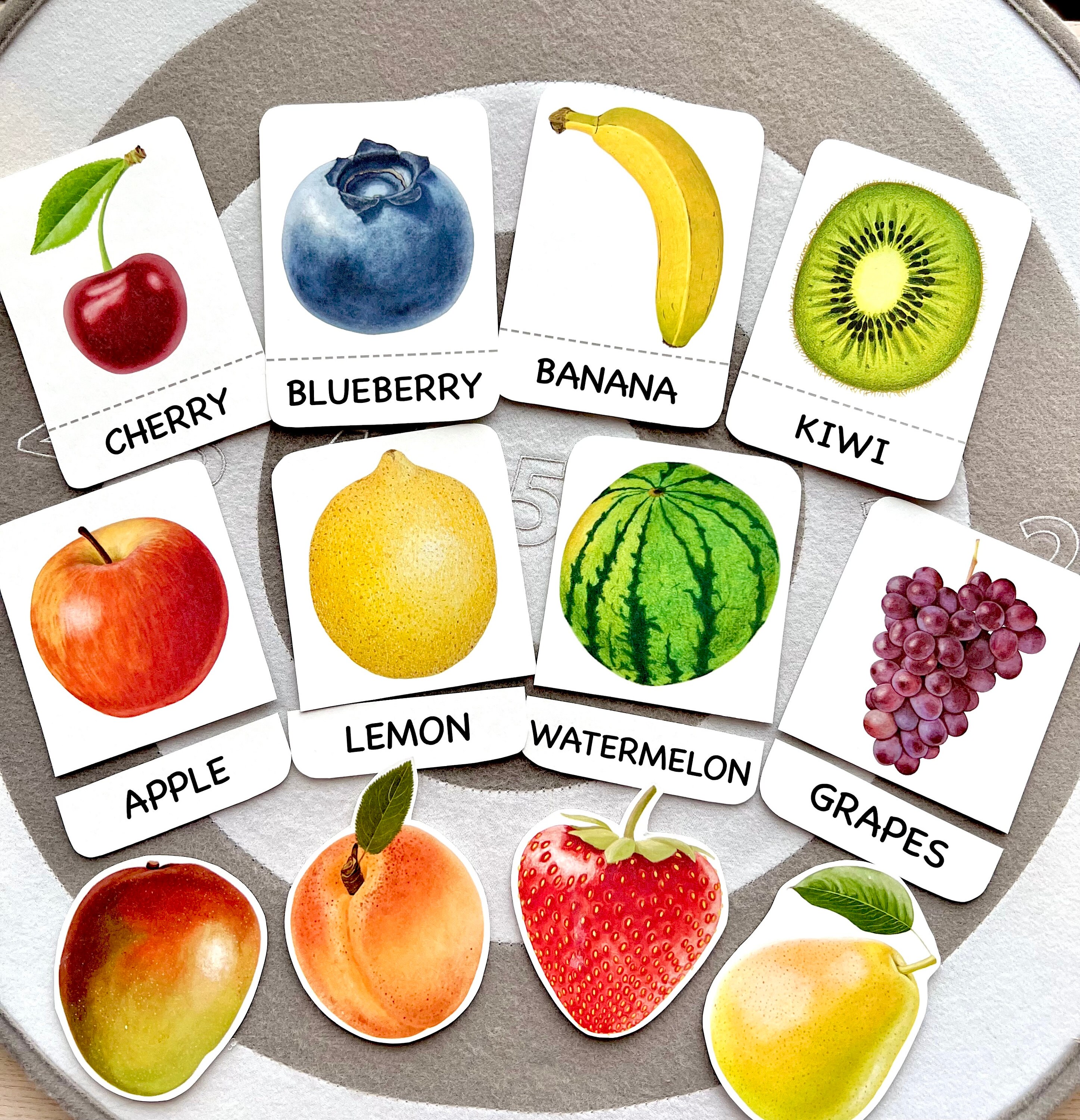 Fruits Flash Cards: Montessori Toddler Learning (printable) - Etsy