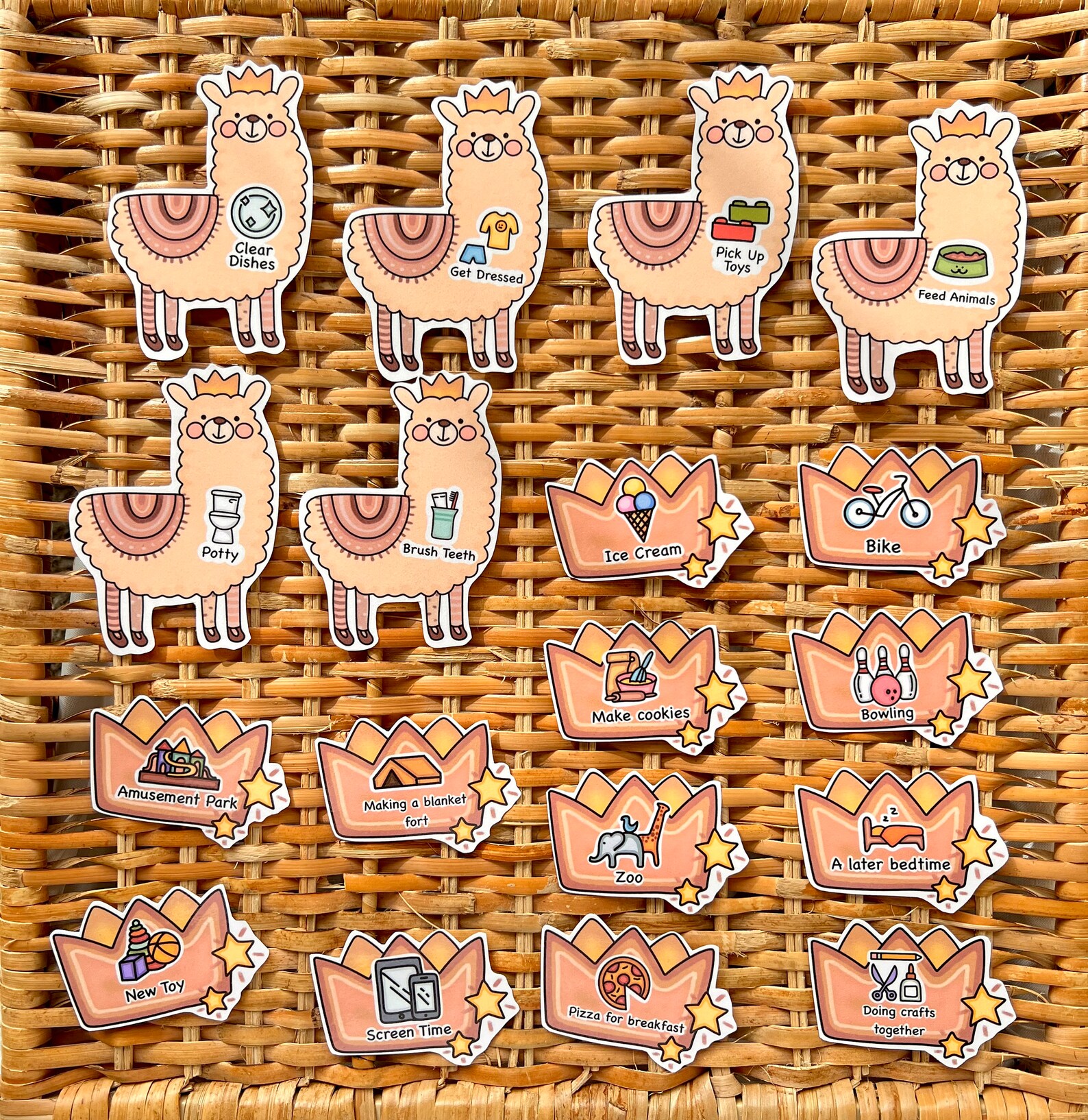 Rainbow Llama Reward Chart: Kids Chore & Behavior Tracker (digital ...