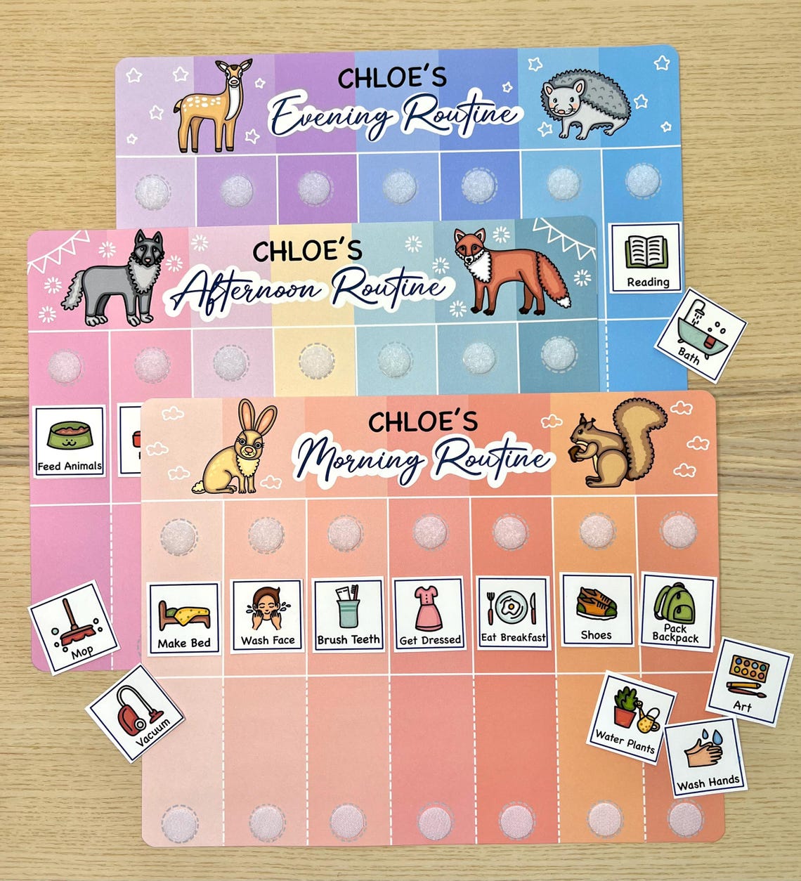 Montessori Kids Routine Chart: Visual Schedule, Chore Chart (8.5x11 ...