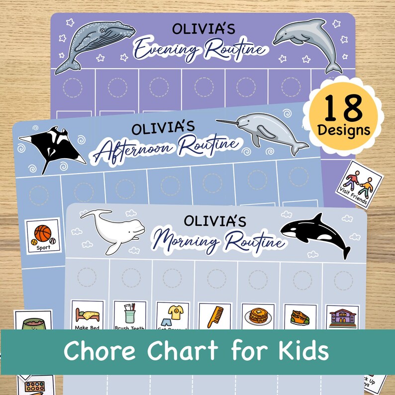 Personalized Kids Routine Chart: Visual Schedule, Chore Chart ...