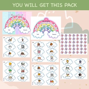 Reward Chart for Kids, Printable Rainbow Behavior Chart, Daily Chore ...