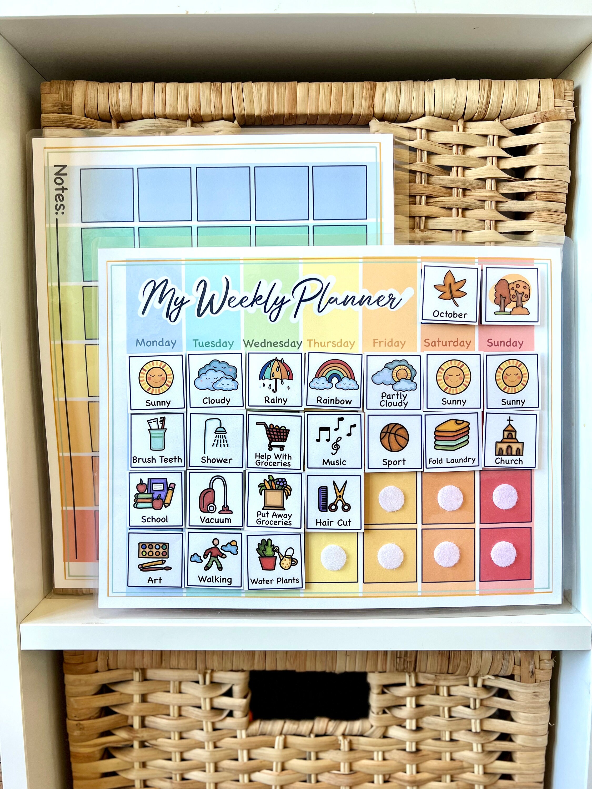 Laminated Kids Weekly Calendar: Visual Routine Chart - Etsy