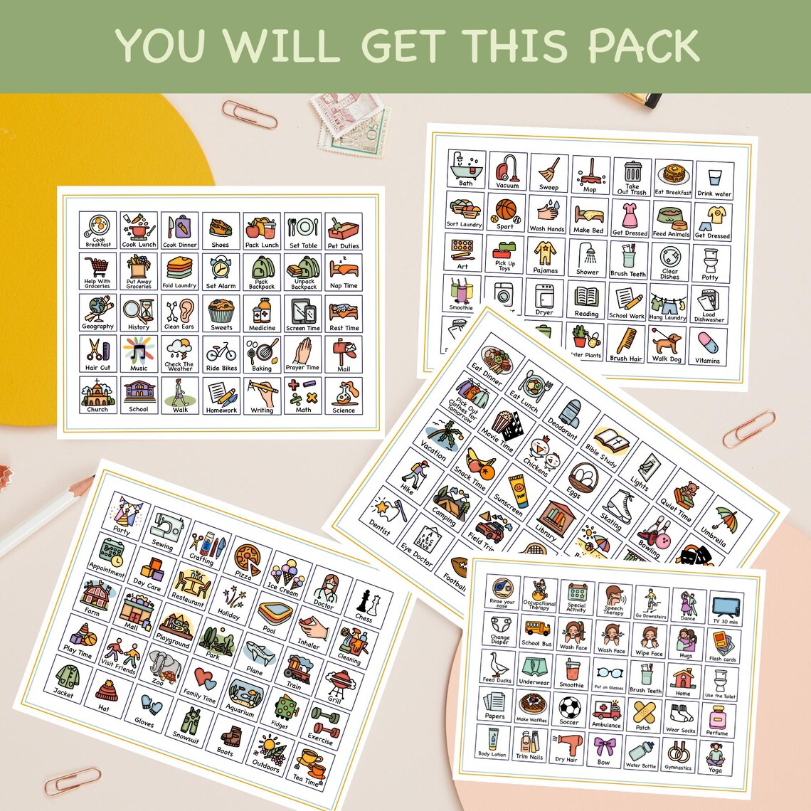Kids Chore Chart: Daily Routine Visual Schedule (digital Download, 8 ...
