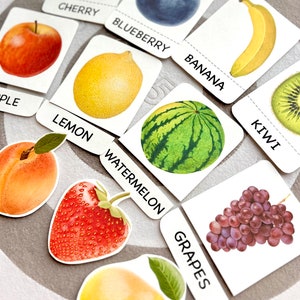 Fruits Toddler Busy Book Cards , Montessori Flashcards, Educational ...