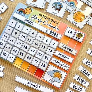 Daily Kids Calendar 2026, Homeschool Wall Calendar, Perpetual Calendar ...