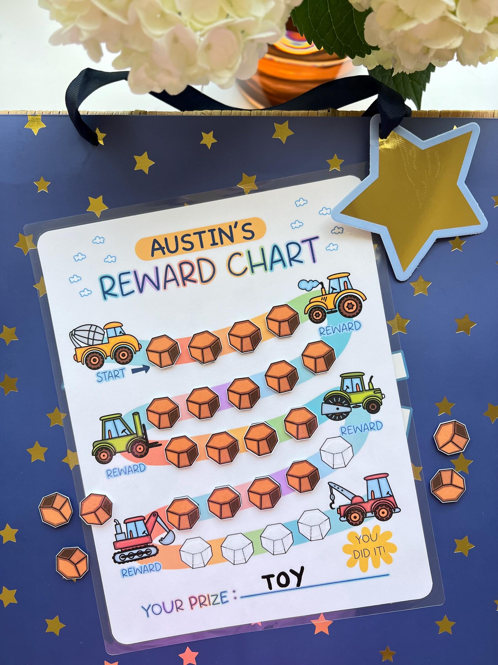 Personalized Kids Reward Chart: Laminated Chore & Goal Tracker - Etsy