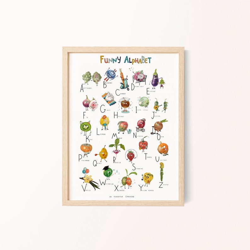 Vegetable Alphabet Poster: Educational Nursery Wall Art - Etsy