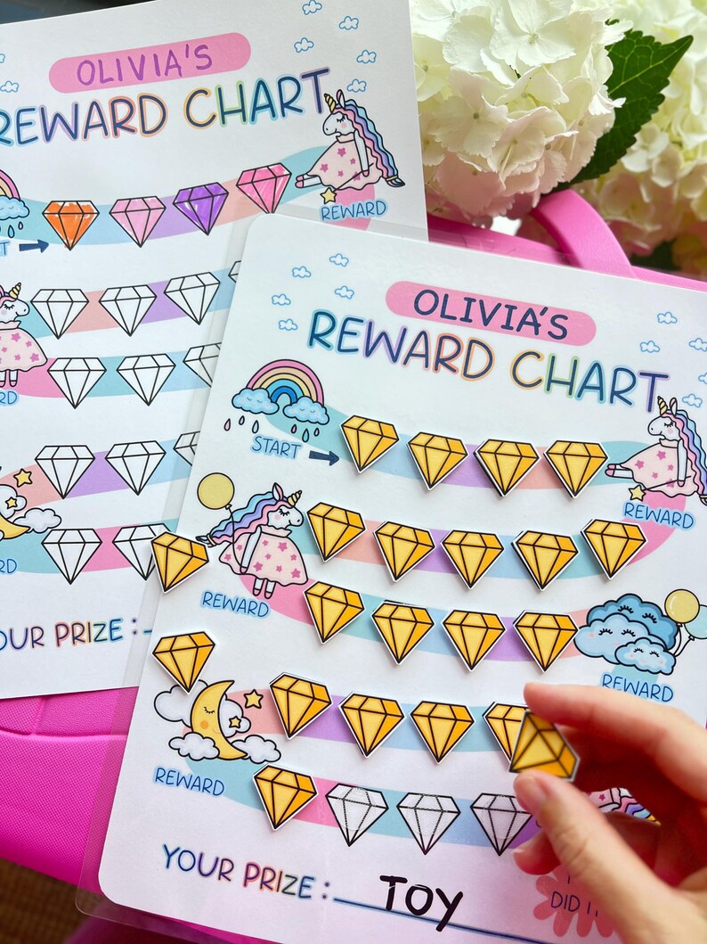 Unicorn Reward Chart for Kids: Toddler Chore & Behavior Tracker ...