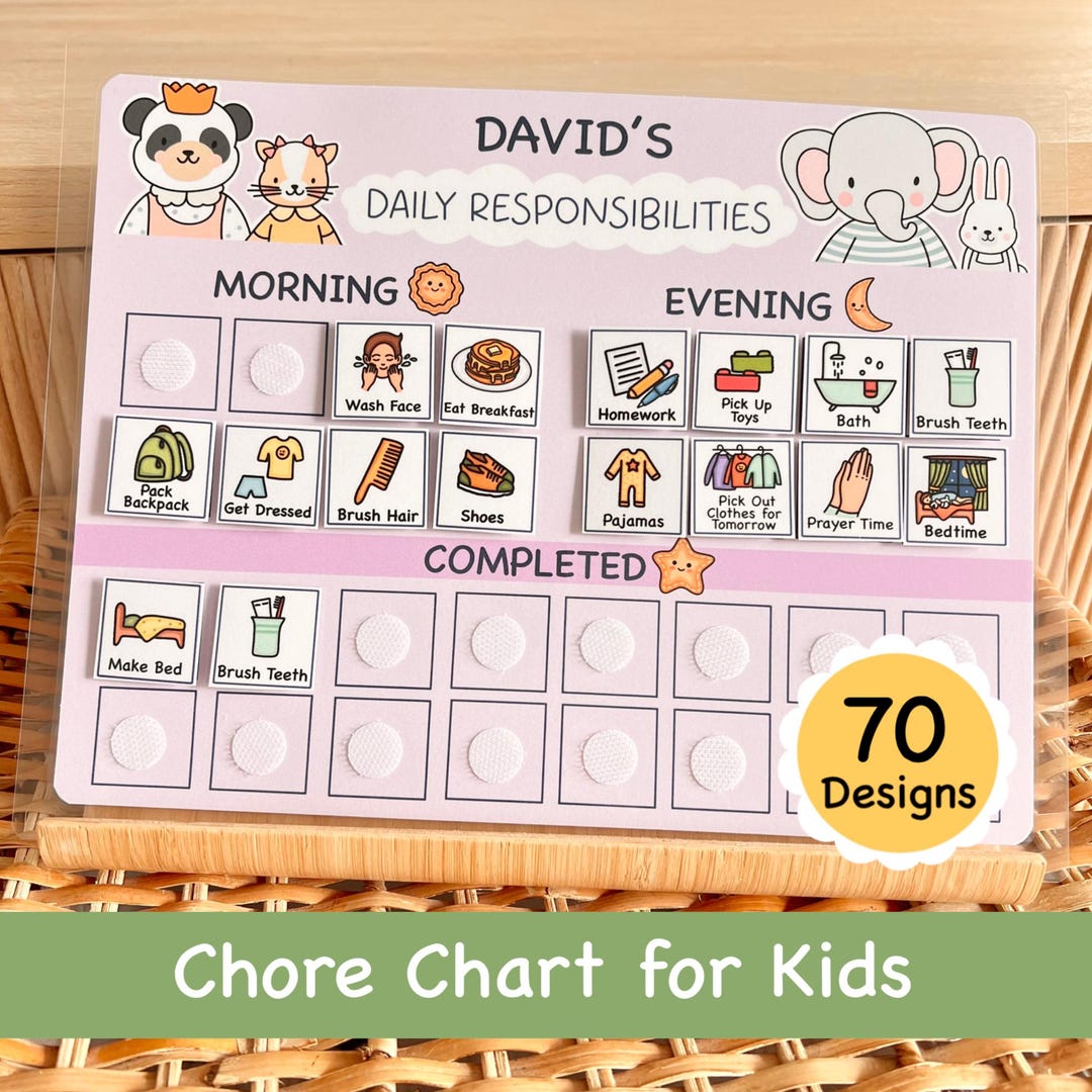 Daily Responsibilities Chore Chart for Kids. - Etsy